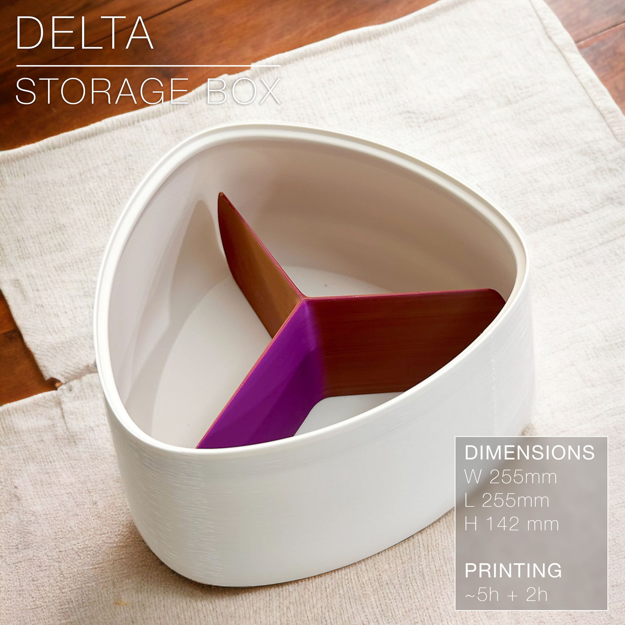 DELTA STORAGE BOX | with lid and dividers by Charles Regaud ...