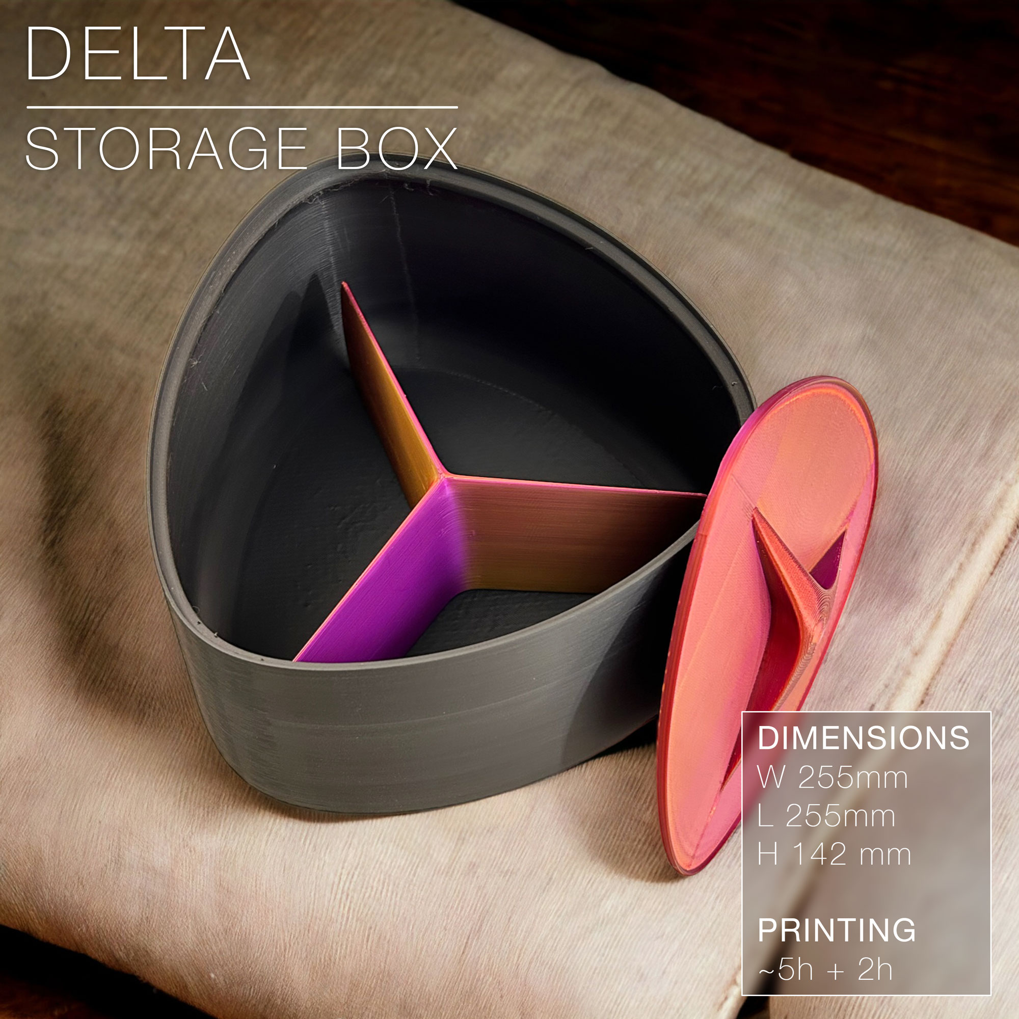 DELTA STORAGE BOX | with lid and dividers by Charles Regaud ...