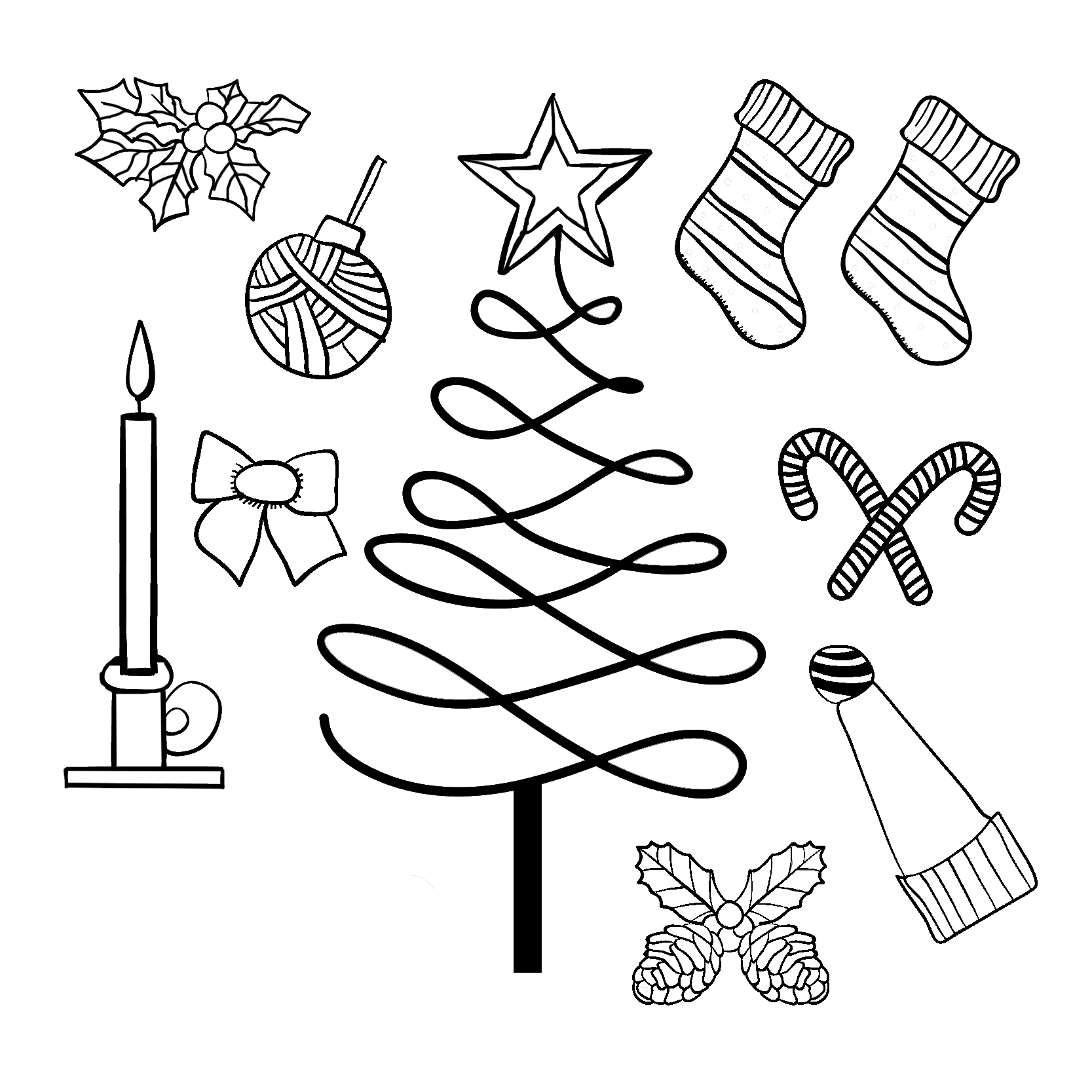 Hand drawn christmas elements by Arc Studio | Download free STL model ...