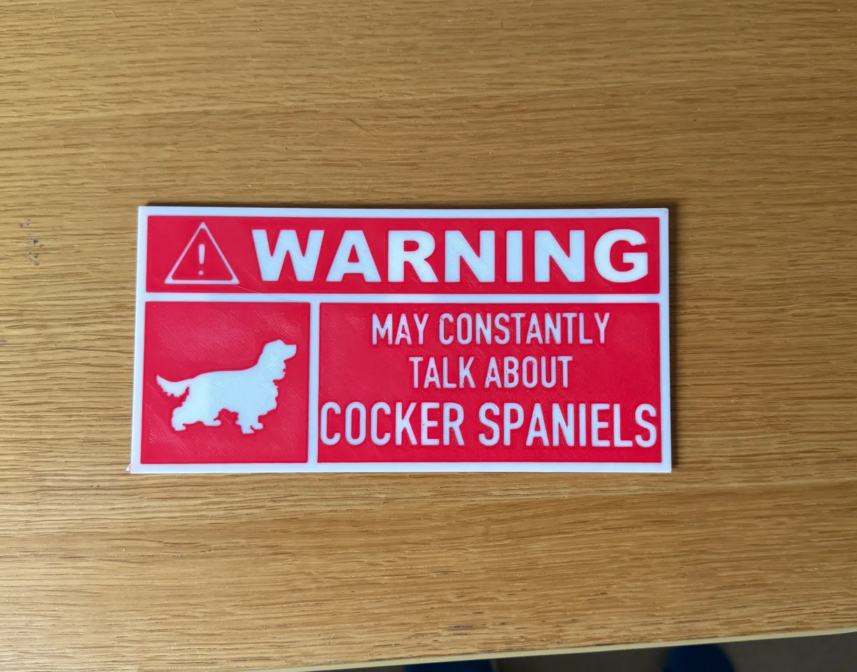 Cocker Spaniel Warning Sign by Rasmussen | Download free STL model ...