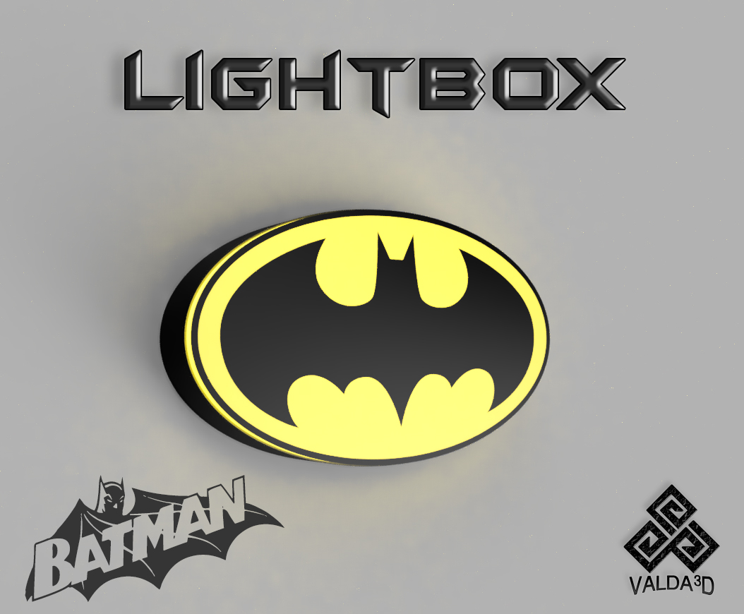 Batman Logo Lightbox - Led Lamp by Valda3D | Download free STL model ...