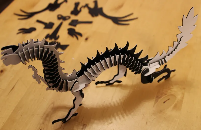 Wood Dragon 3D-Puzzle Gift Kit Card by moWerk | Download free STL model ...