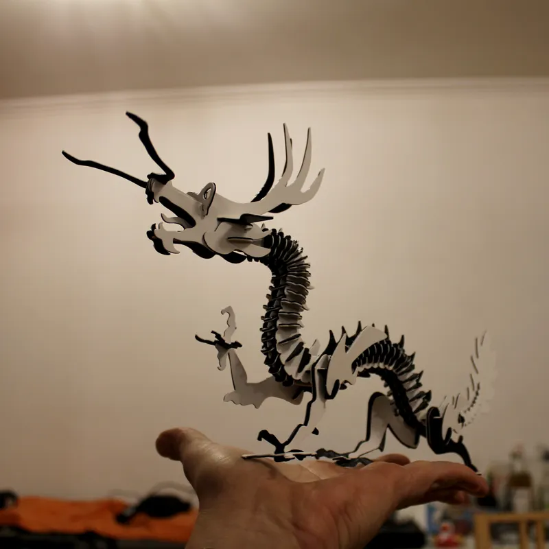 Wood Dragon 3D-Puzzle Gift Kit Card by moWerk | Download free STL model ...