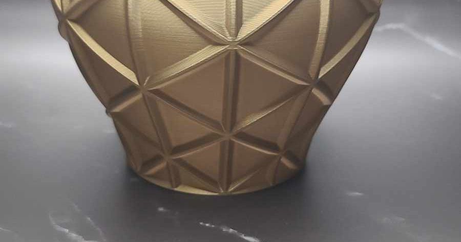 triangles embossed vase planter by kenny | Download free STL model ...