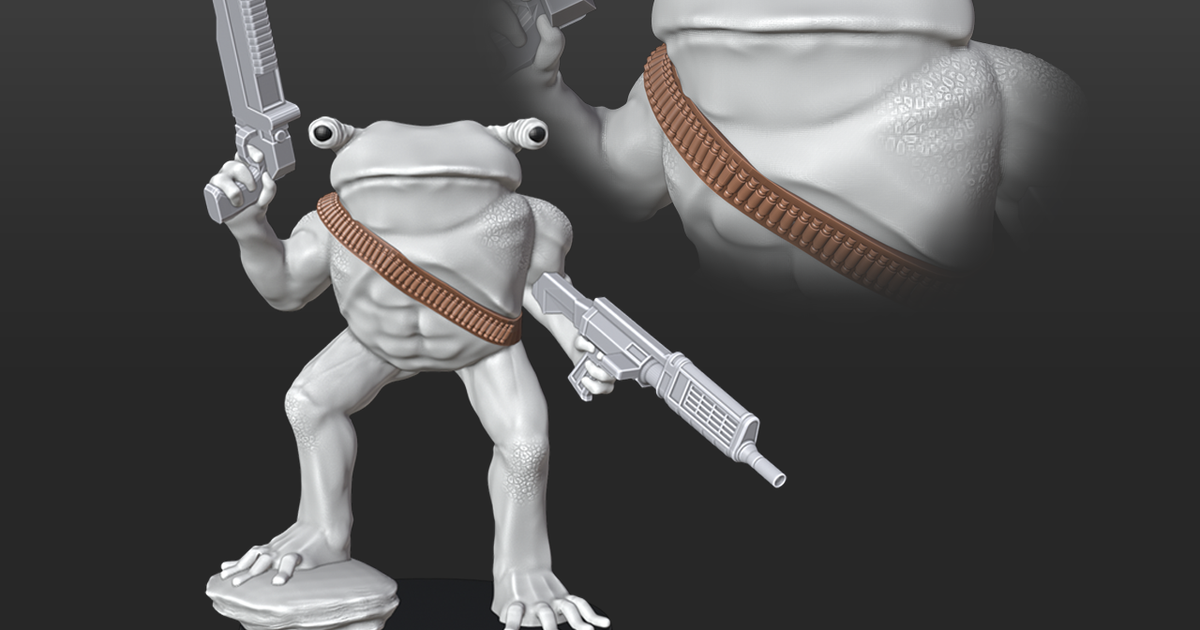 Buff Frog Alien (Pre-Supported) (Star Wars Legion Scale) by Benster ...