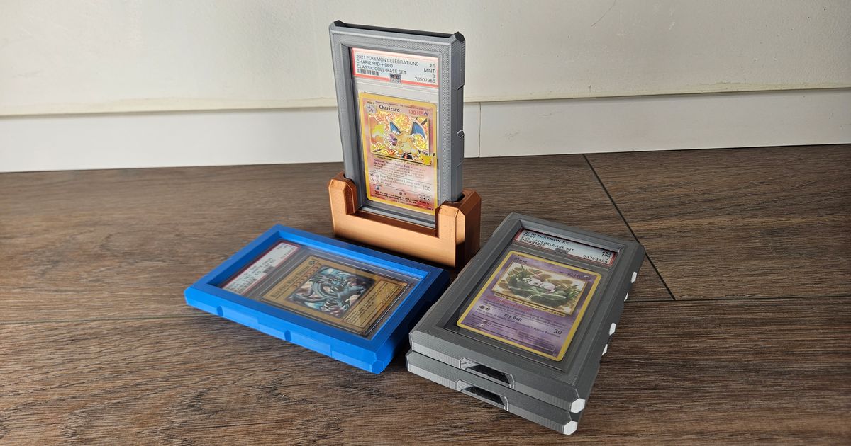 Slab stand - PSA Slab Bumper with stand - Pokemon card Stand by ...