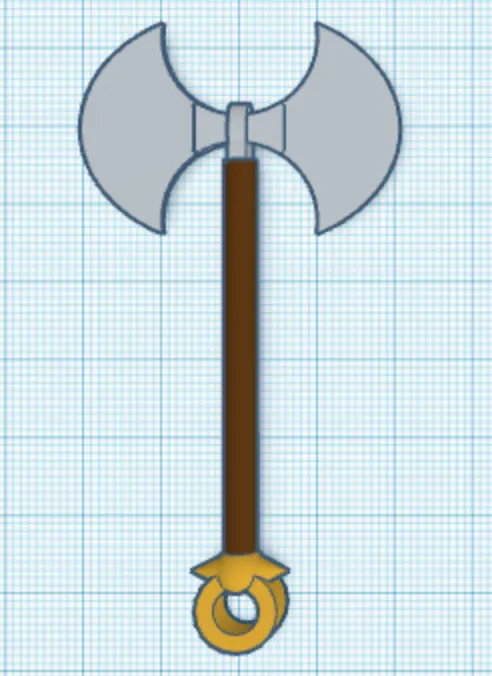 battle axe keychain by DazedandDrunken*-* | Download free STL model ...