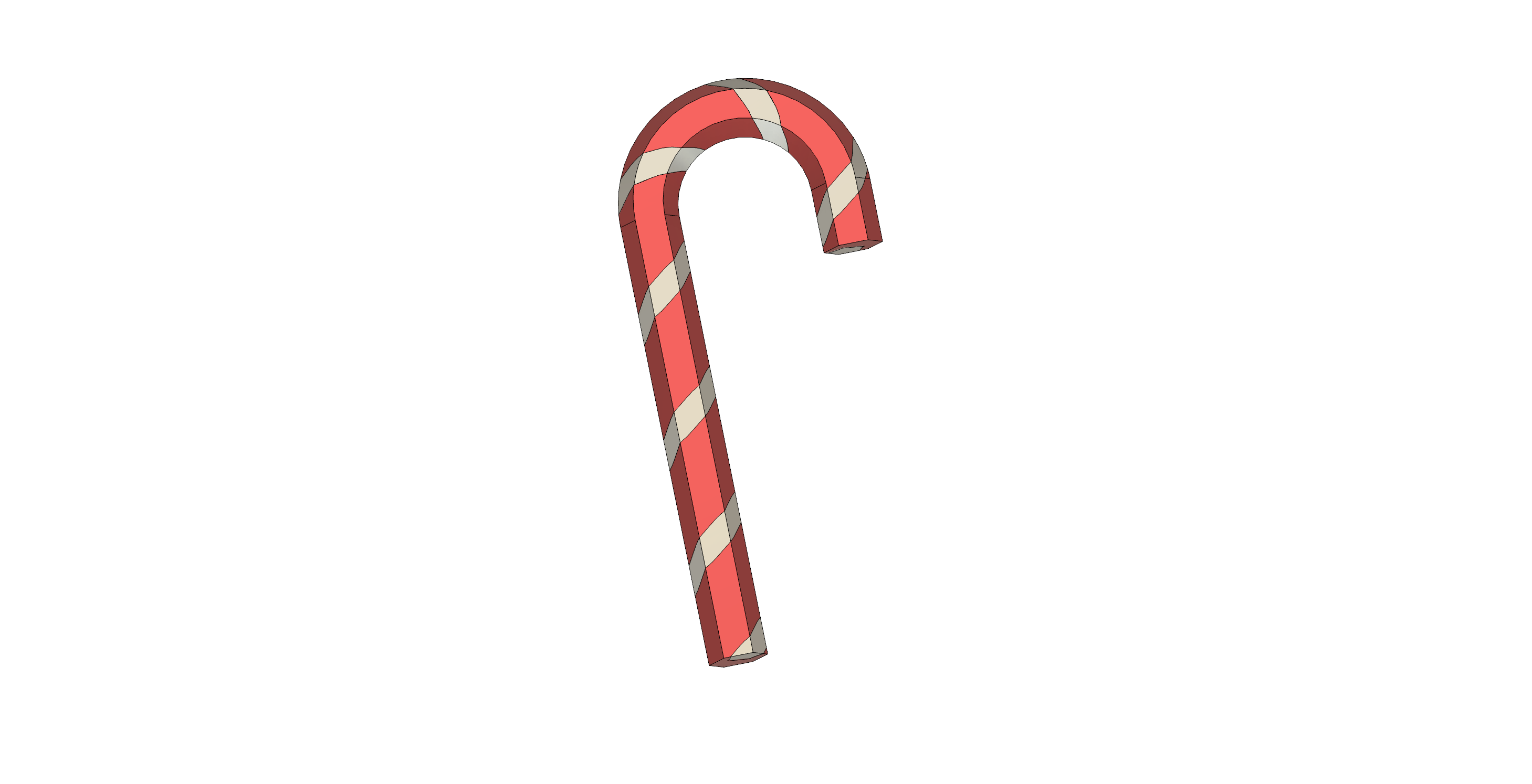 Two-Color Mini Hex Candy Cane by Eebel | Download free STL model ...
