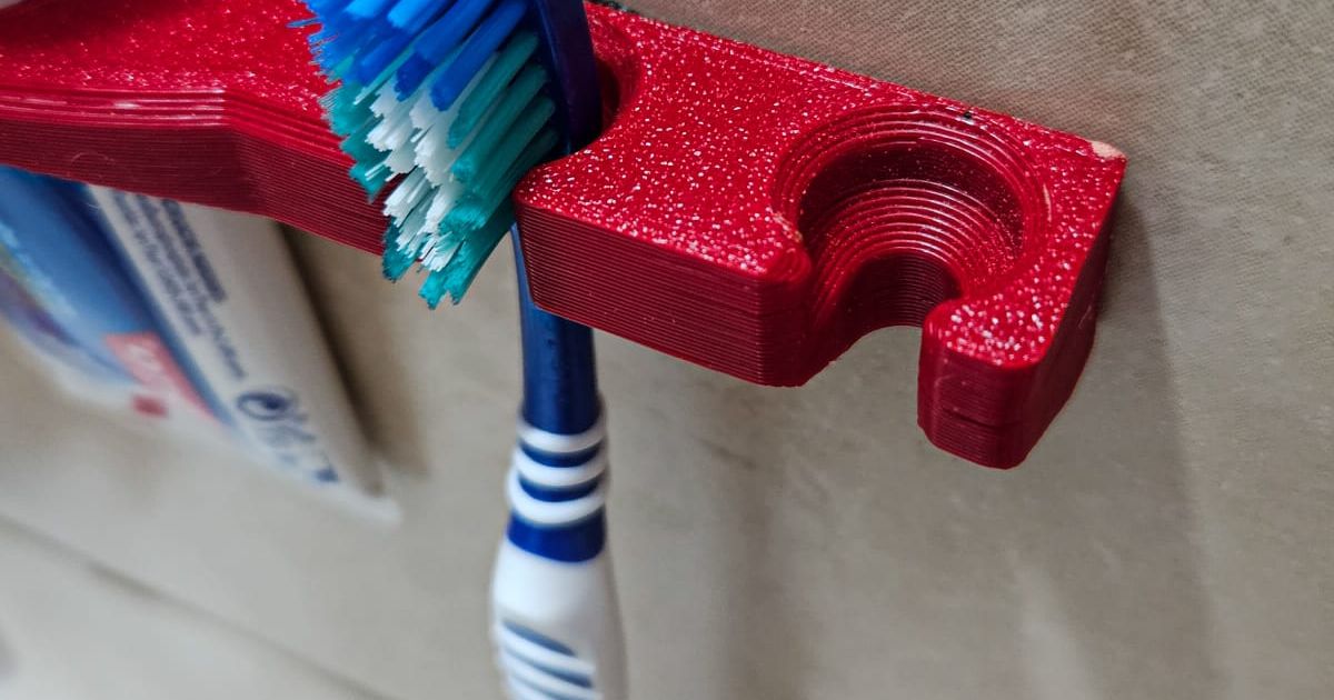 Toothbrush and toothpaste wall holder by 3D Printing Ideas | Download ...