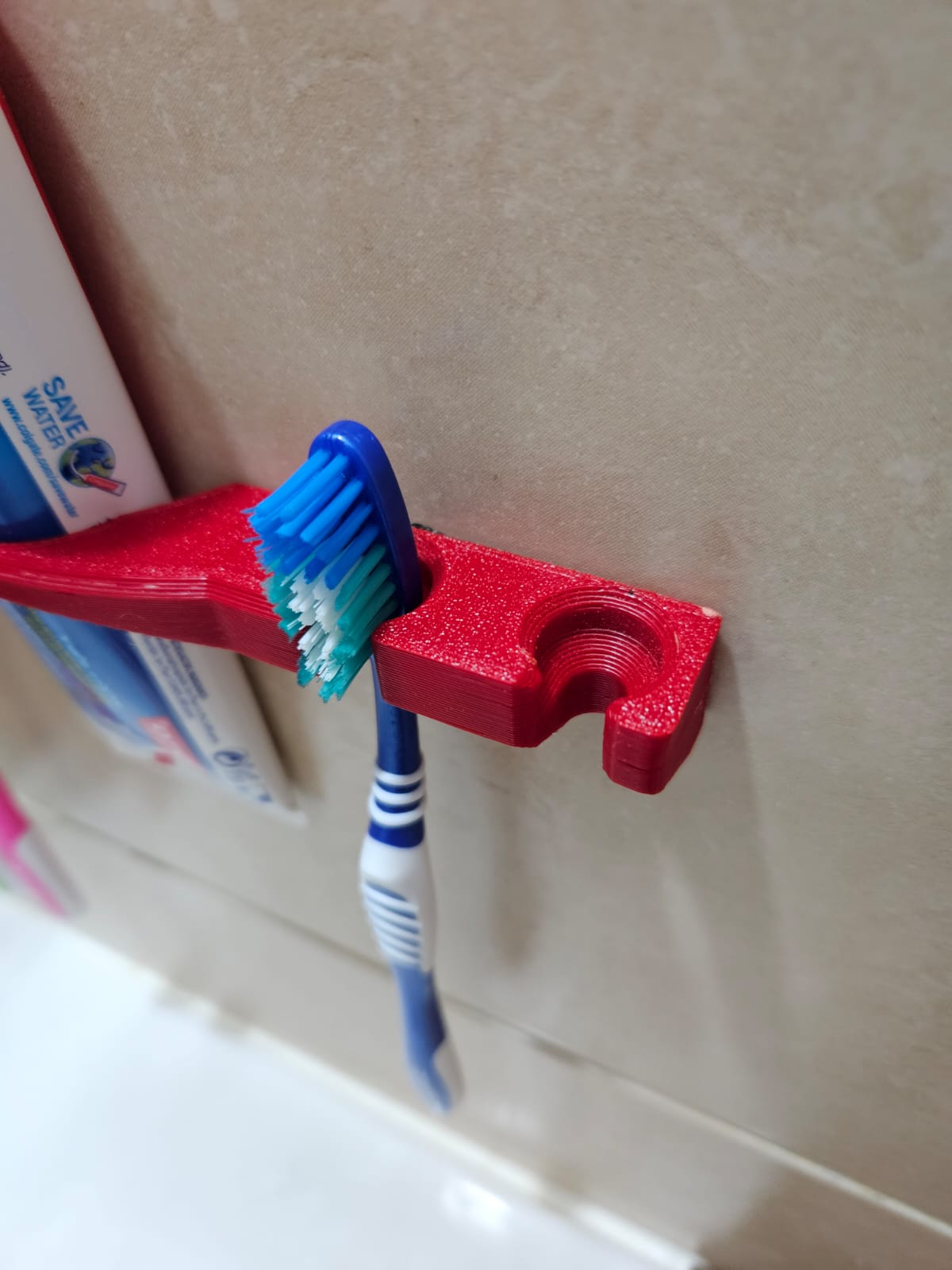 Toothbrush and toothpaste wall holder by 3D Printing Ideas | Download ...