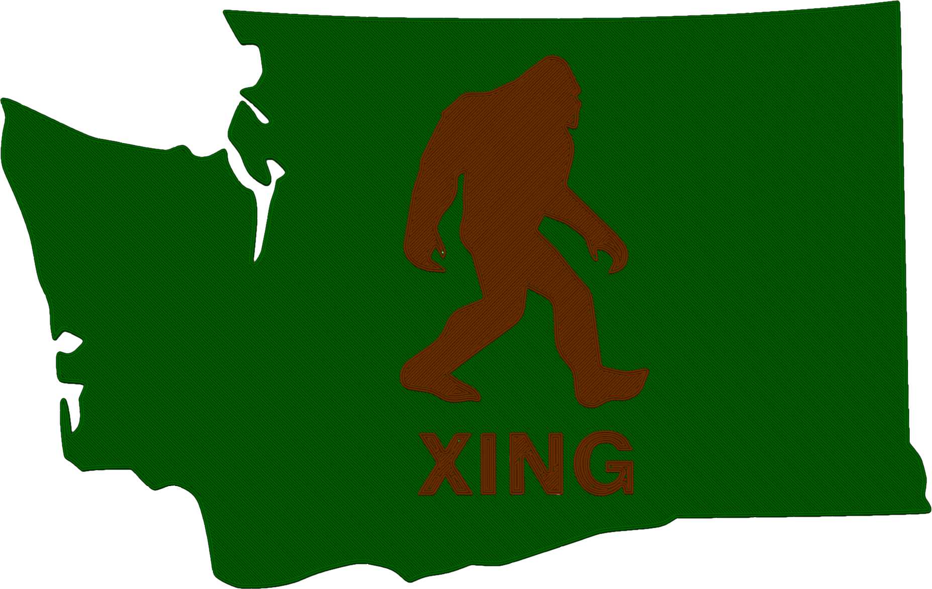 Washington State Sasquatch Crossing by Kenn Herman | Download free STL ...