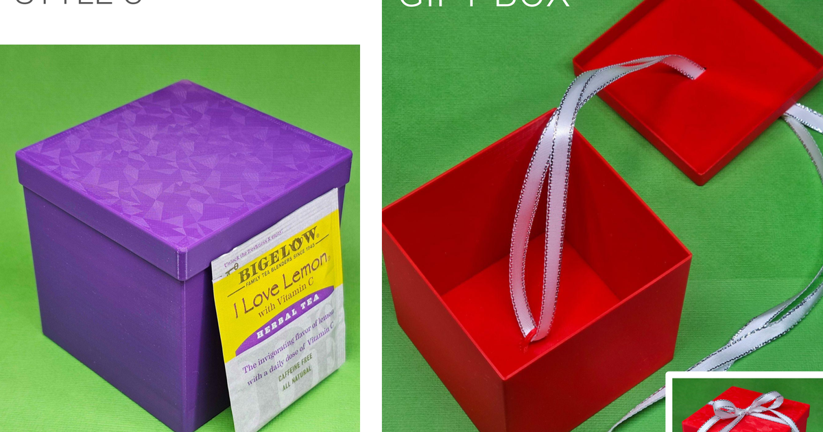Boxes - Style C | Basic Box & Ribbon Gift Box by Karen Chau Designs ...