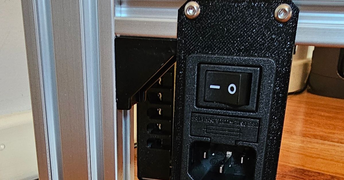 IEC C14 power socket holder and cover for 2020 or 2040 extrusion by ...