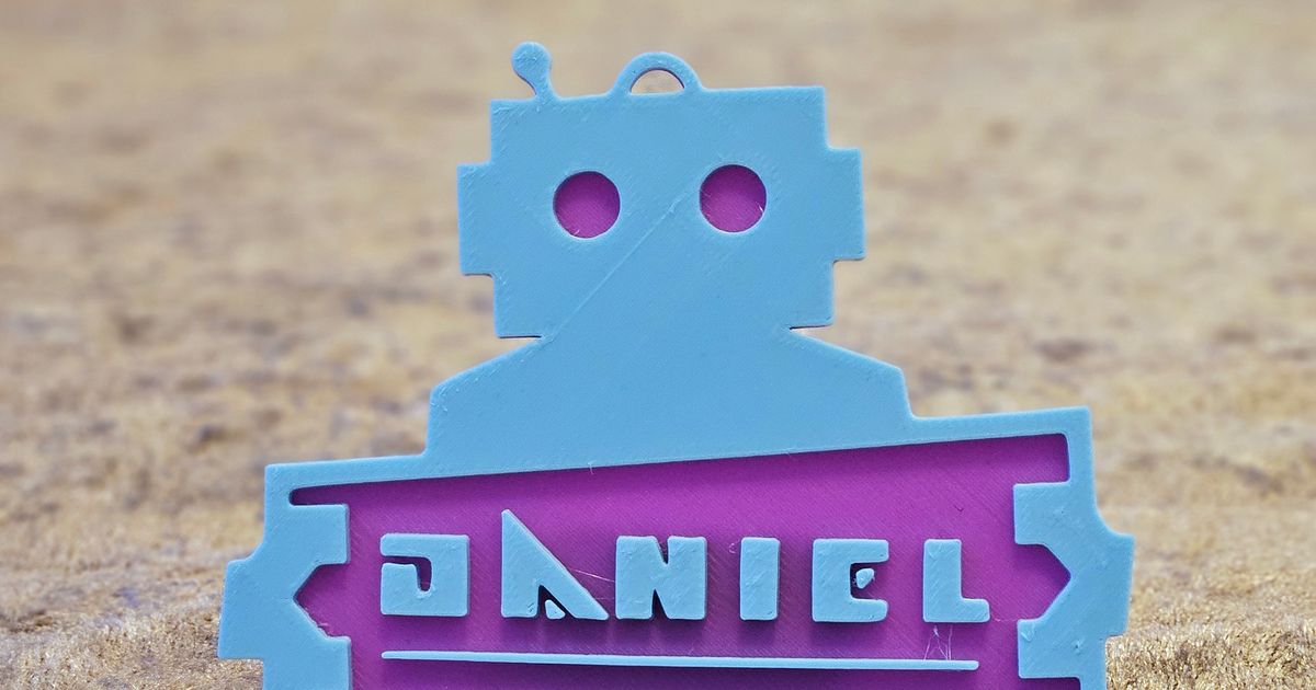 Robot name tag Daniel by EnergyX | Download free STL model | Printables.com