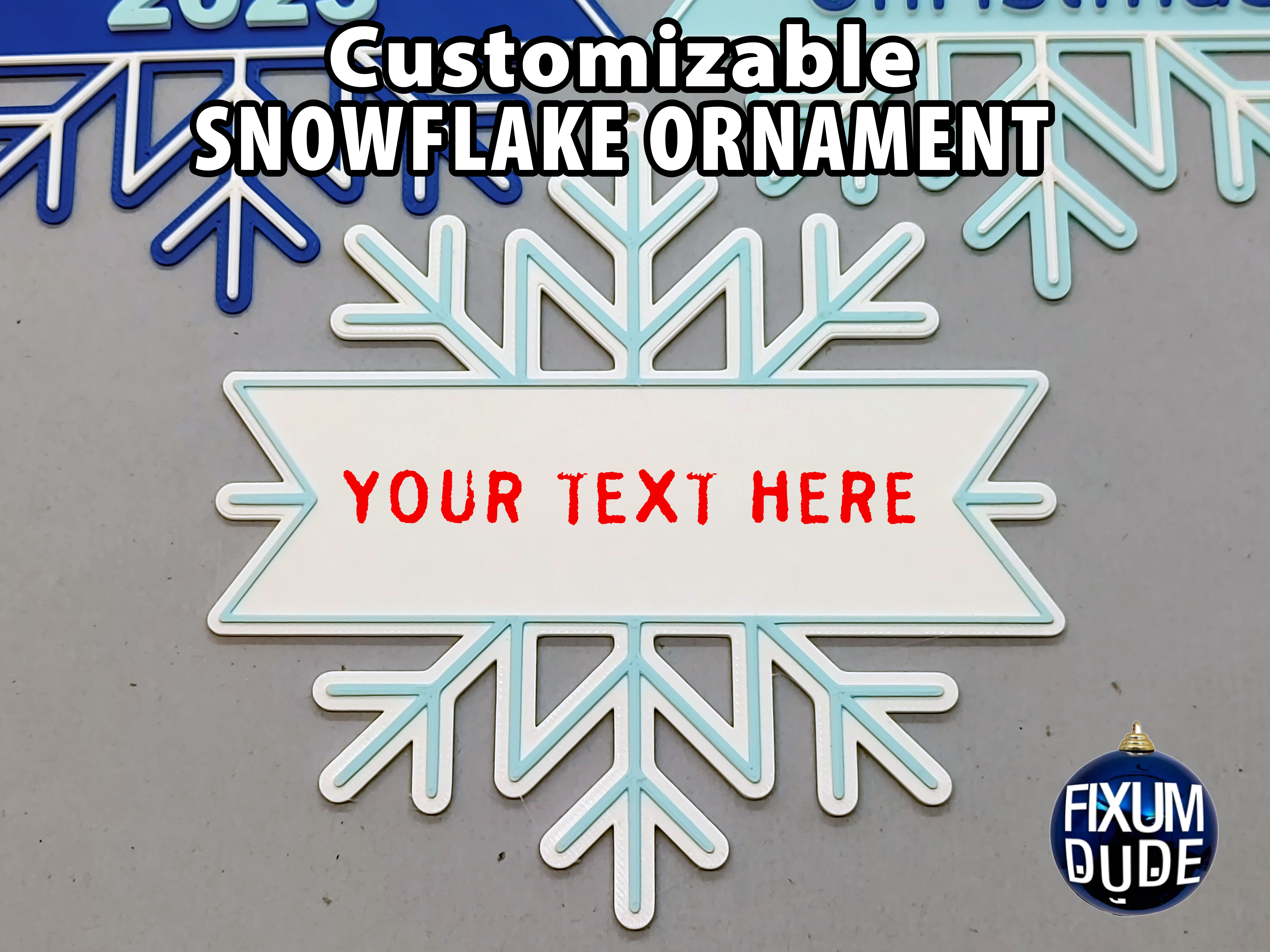 Customizable Snowflake Ornament by fixumdude | Download free STL model ...