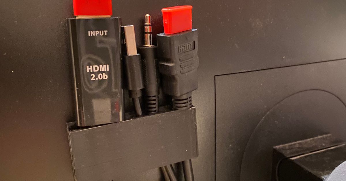 Simple Monitor Cable Clip By Wilcok Download Free Stl Model