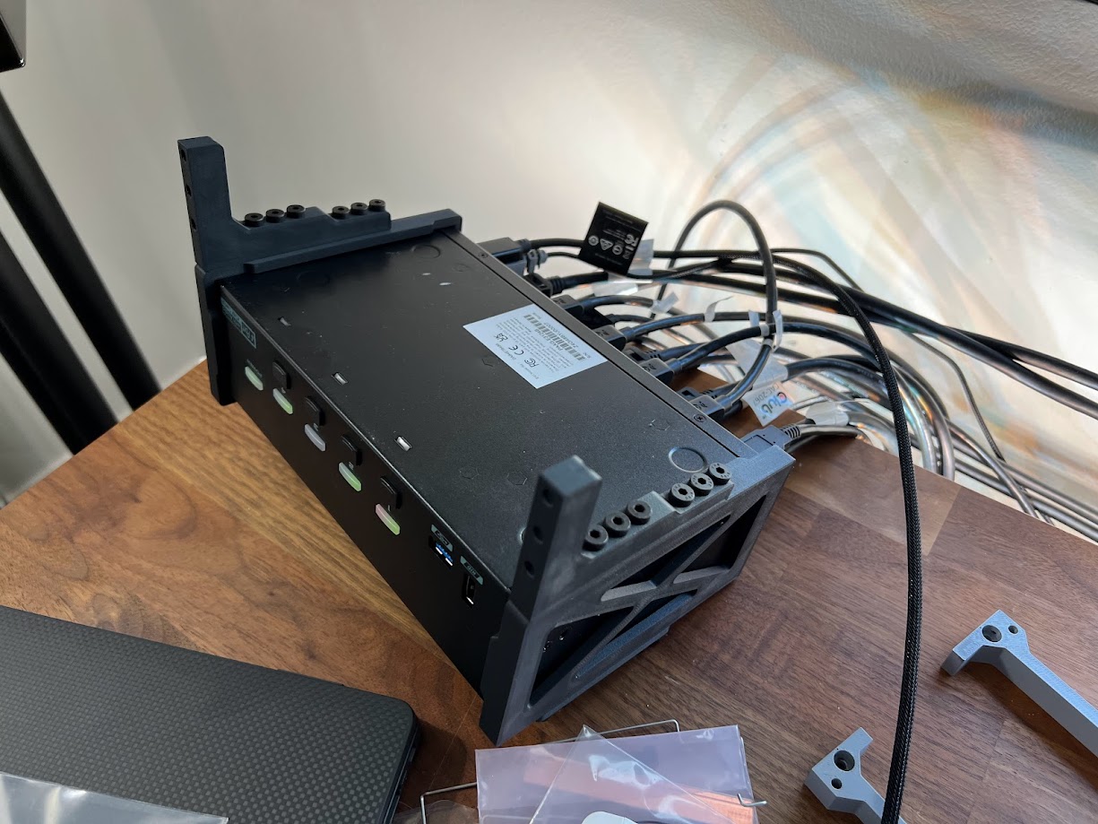 doscher.com desk mount for the Level 1 Techs 4 PC, 2 Display KVM by ...