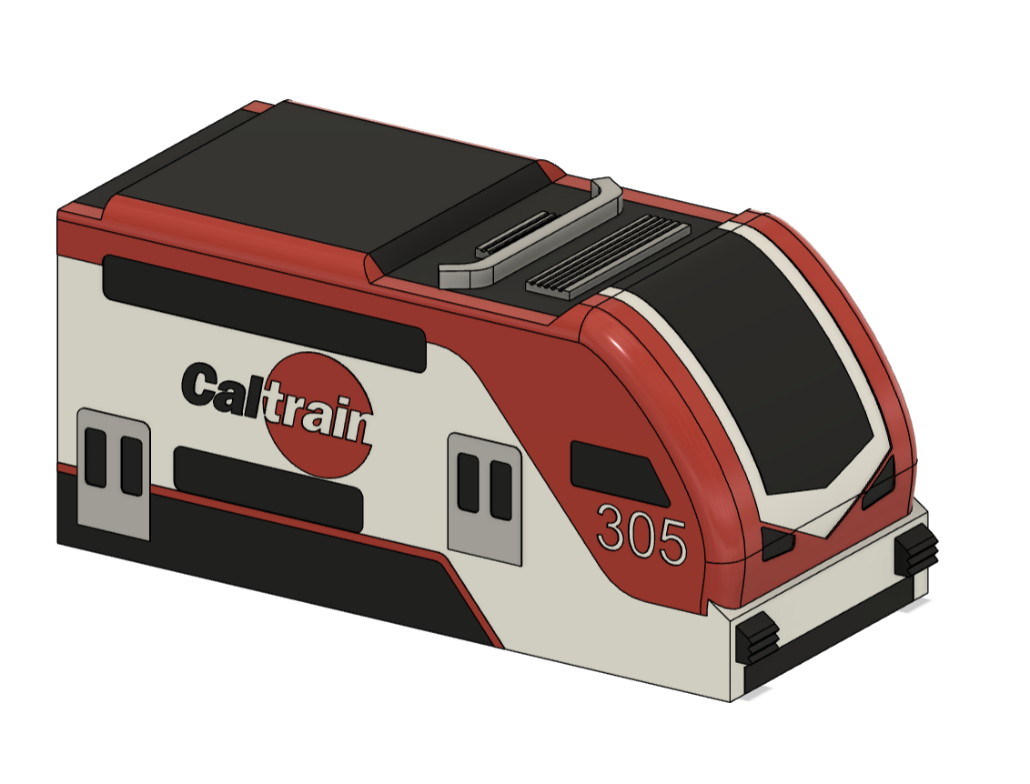 Electric Caltrain engine for wooden rails (multicolor) by Choumarin ...