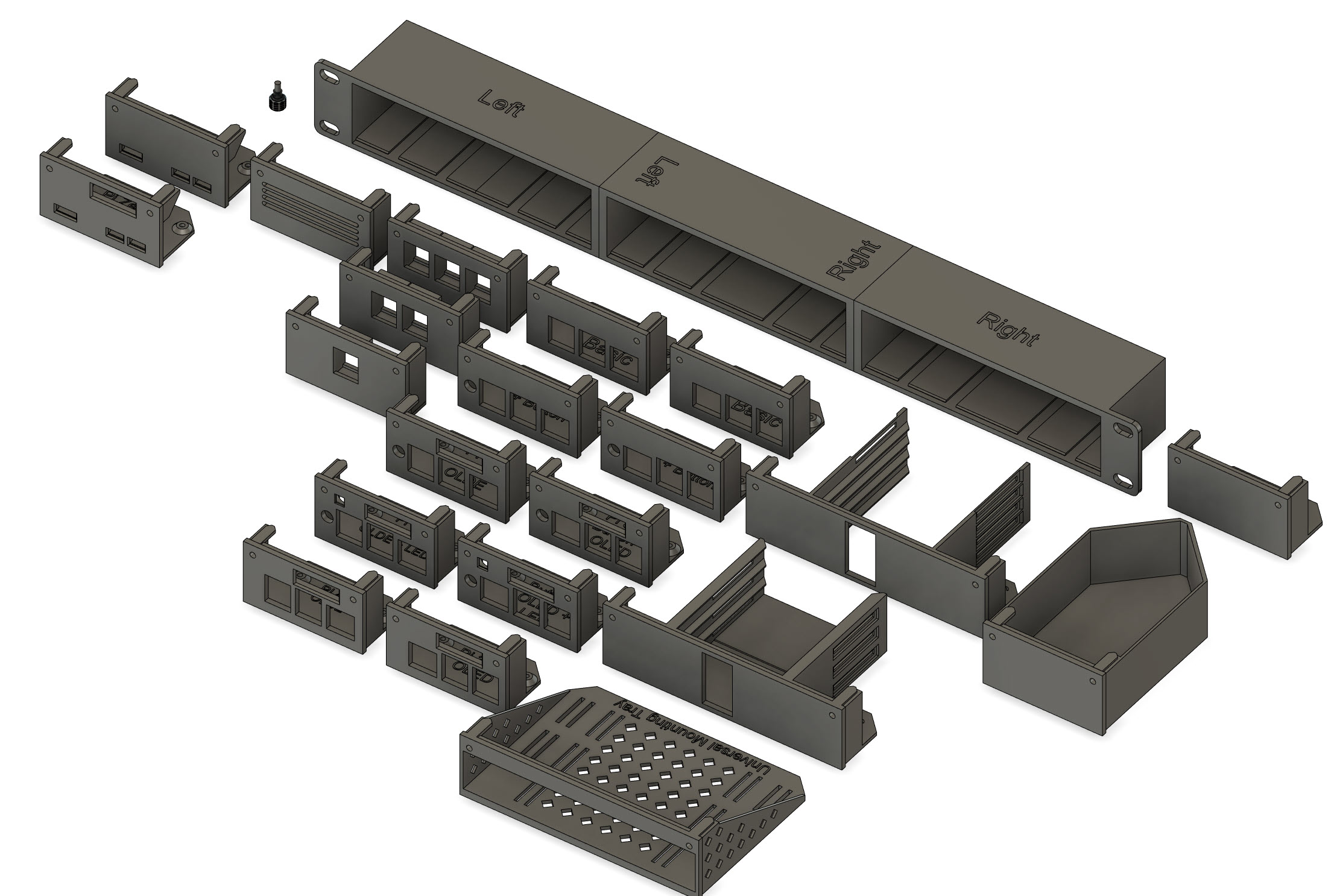 19" 1U Rack with Moduler trays for Raspberry Pis por Robert | Descargar ...