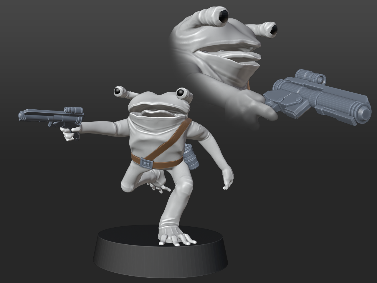 Blaster Frog Alien (Pre-Supported) (Star Wars Legion Scale) von Benster ...
