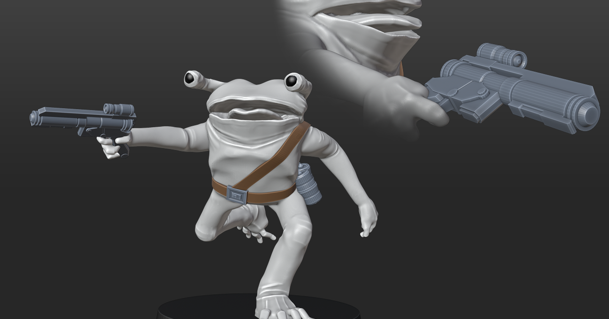 Blaster Frog Alien (Pre-Supported) (Star Wars Legion Scale) von Benster | Kostenloses STL-Modell ...