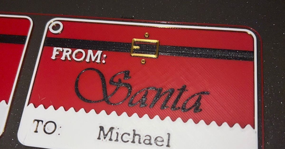 "From Santa" gift tag (Customizable Sign) by JaNeeIssKlar | Download ...