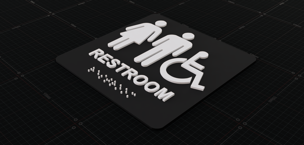 Unisex Accessible Restroom Sign with Braille by ntalekt | Download free ...