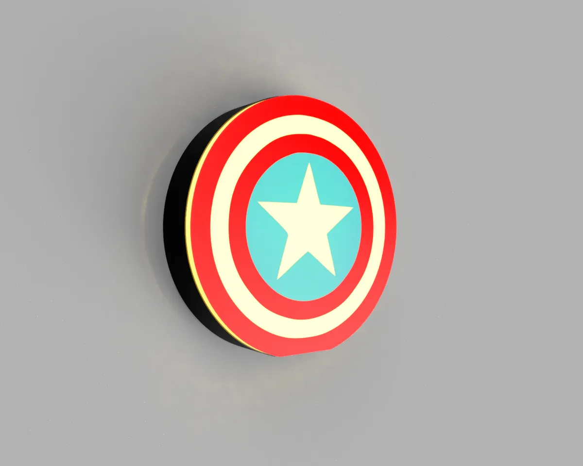 Captain America Shield Lightbox - Led Lamp by Valda3D | Download free ...