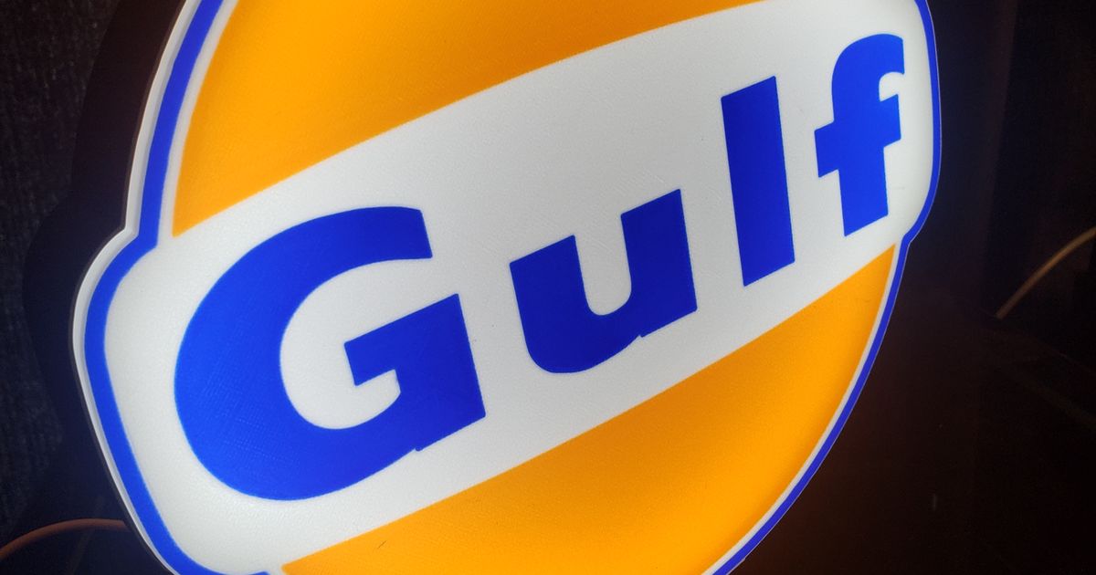 Gulf Vintage Sign Led Lightbox by Jason Tatum | Download free STL model ...
