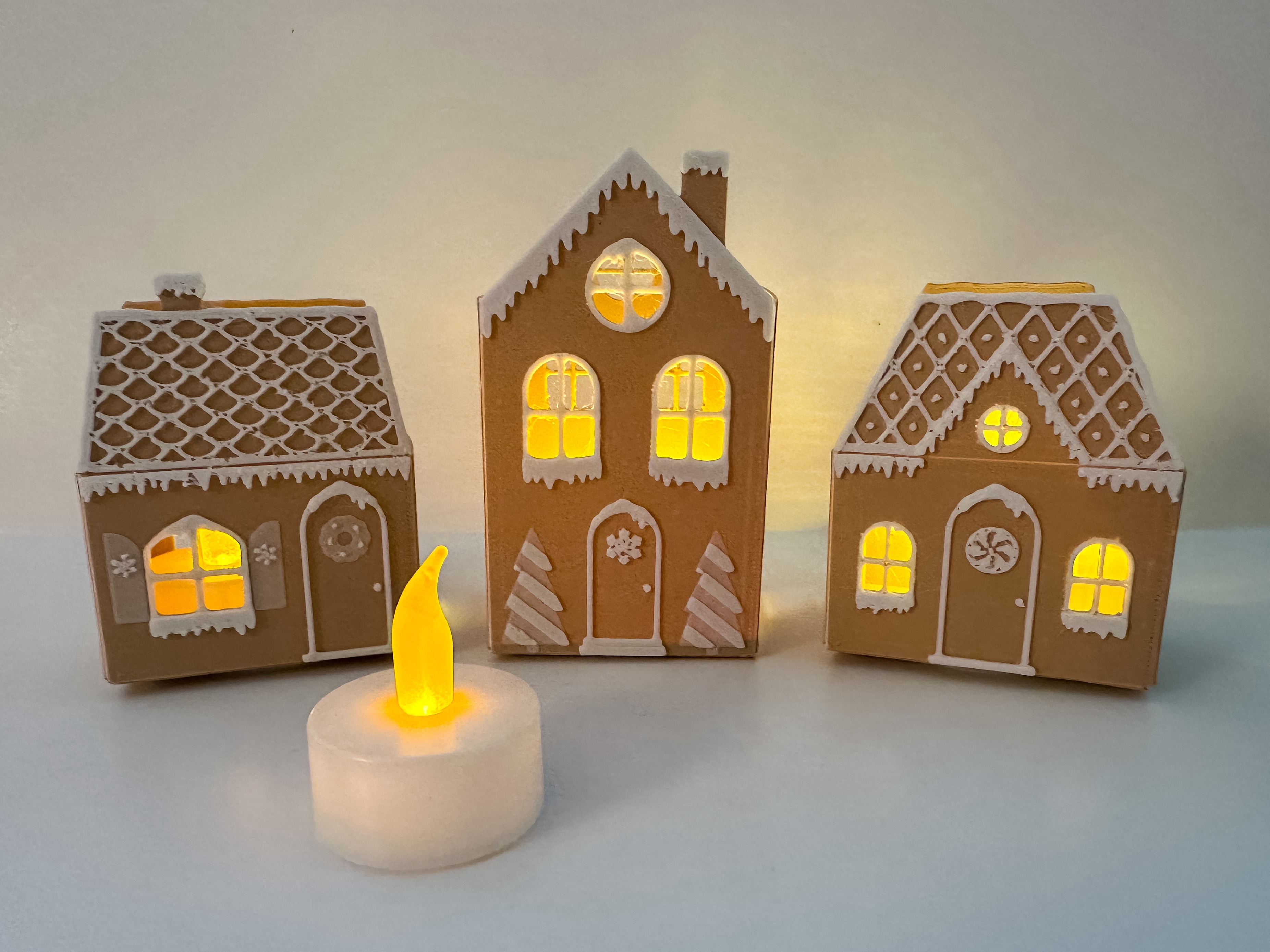Mini Gingerbread Houses (for tea lights) by 3DPmom | Download free STL ...