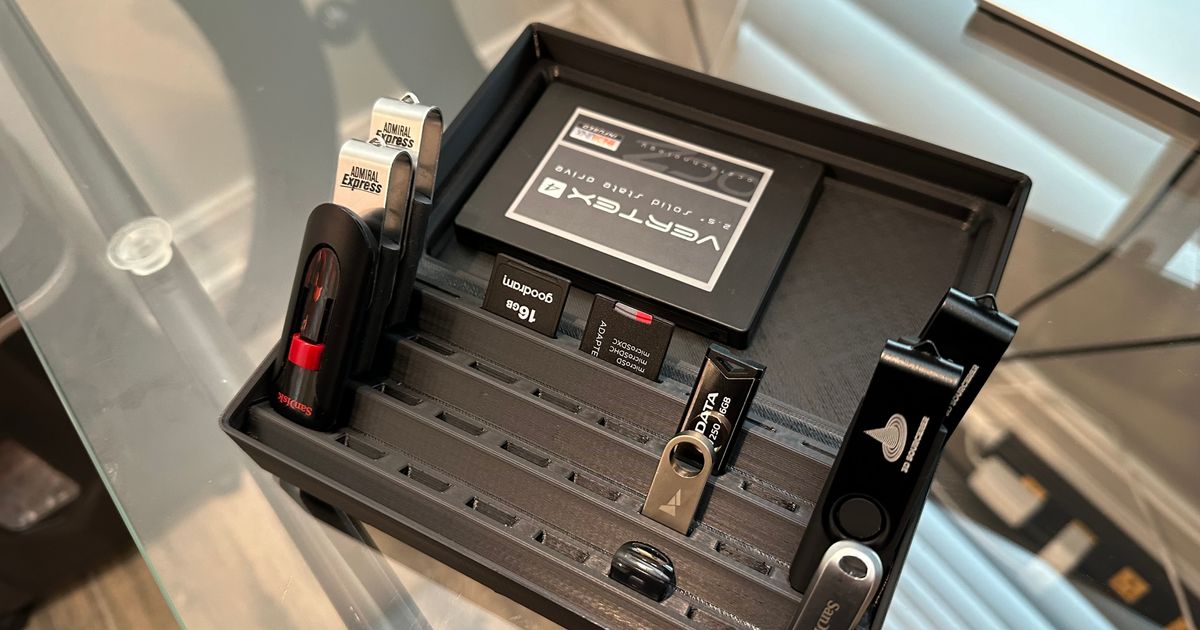 Gridfinity - Memory Stick Holder (4x4x4) by Chris D | Download free STL ...