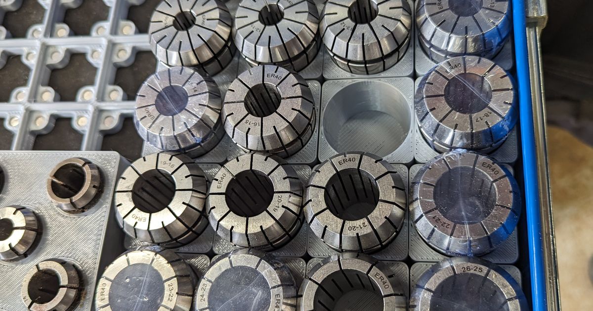 ER40 collet holder gridfinity by jh247247 | Download free STL model ...