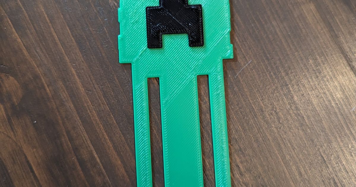 Minecraft Creeper Bookmark Embossed by Mr_Neo | Download free STL model ...