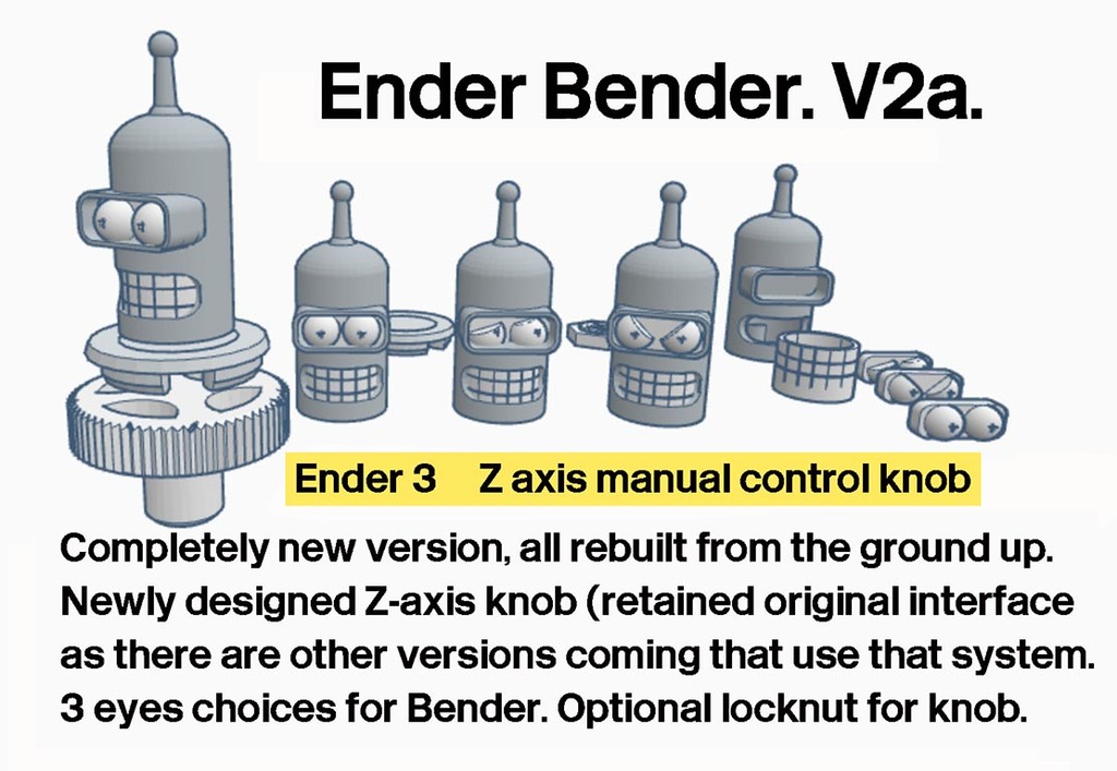 Z Headz. Ender Bender. Z axis knob. Removable by Diablo | Download free STL model | Printables.com