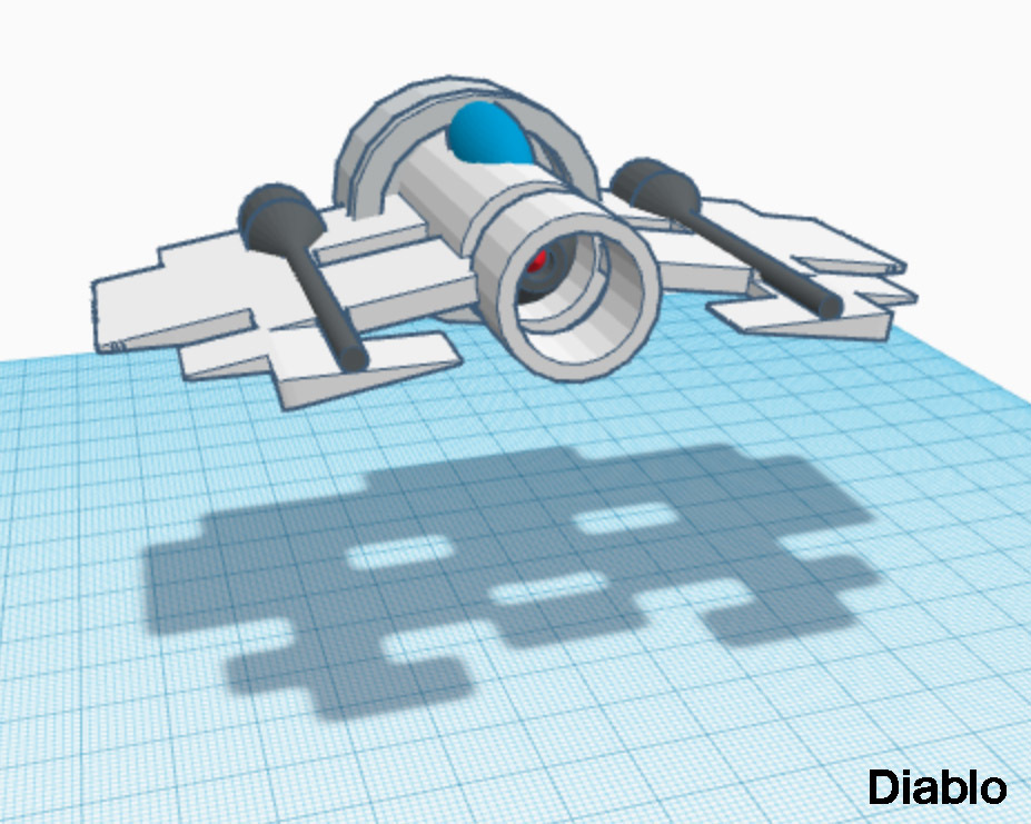 Space invader ship 2. Stand shows ships shadow by Diablo | Download ...