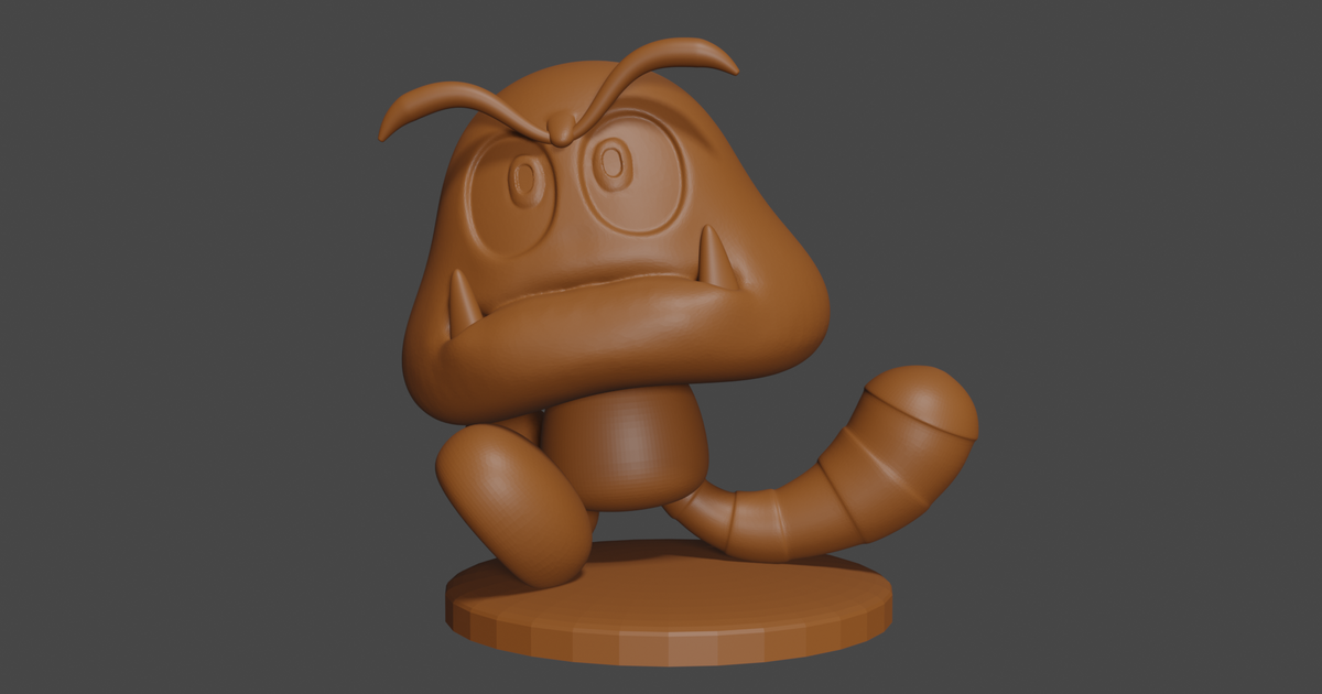 Mario inspired, Tail Goomba, Tabletop DnD miniature by ...
