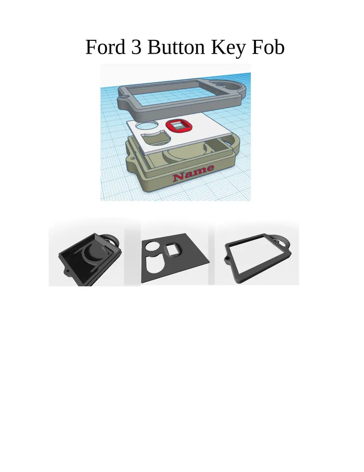 Ford 3 & 4 Button Key Fob by PaPa Dad | Download free STL model ...