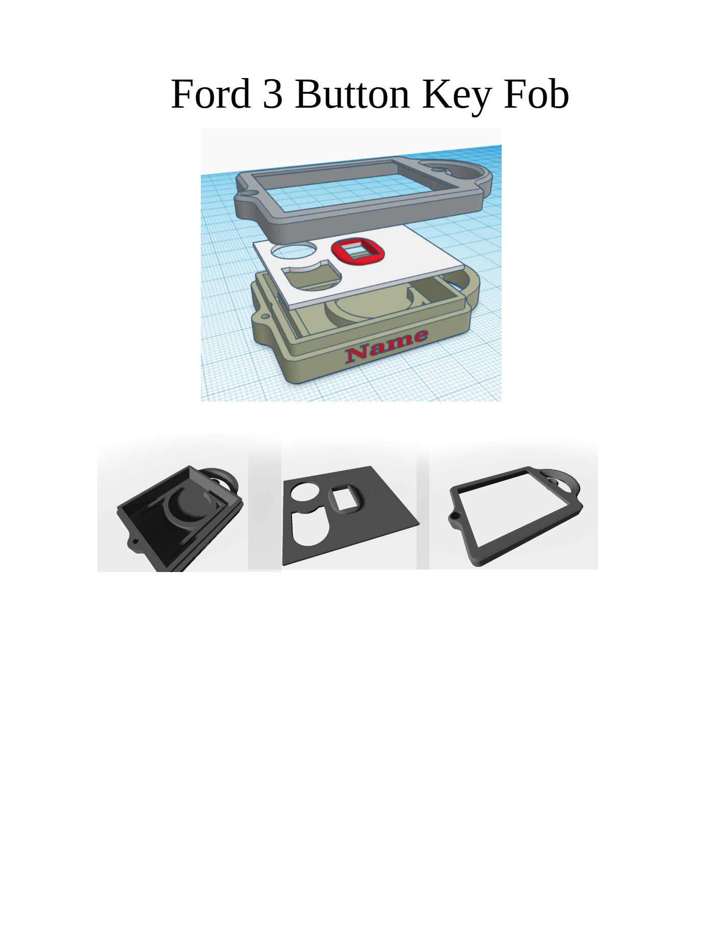 Ford 3 Button Key Fob by PaPa Dad | Download free STL model ...