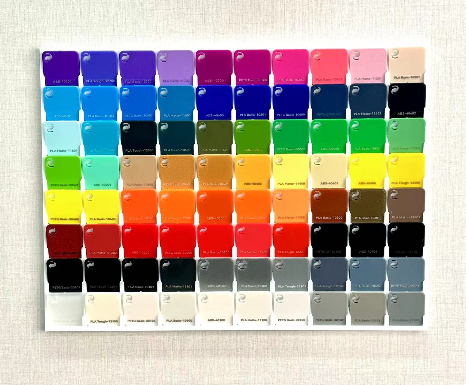 Filament Sample Swatches showcase Bambu Lab by WK | Download free STL model | Printables.com