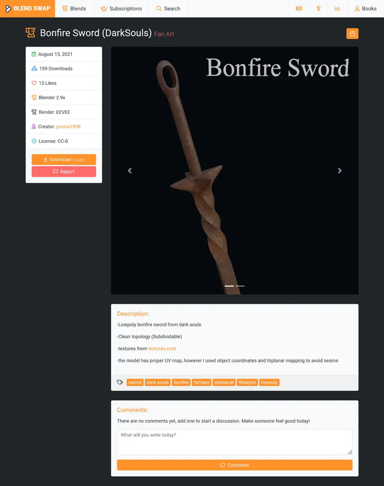 Bonfire Sword (DarkSouls) by Books | Download free STL model ...