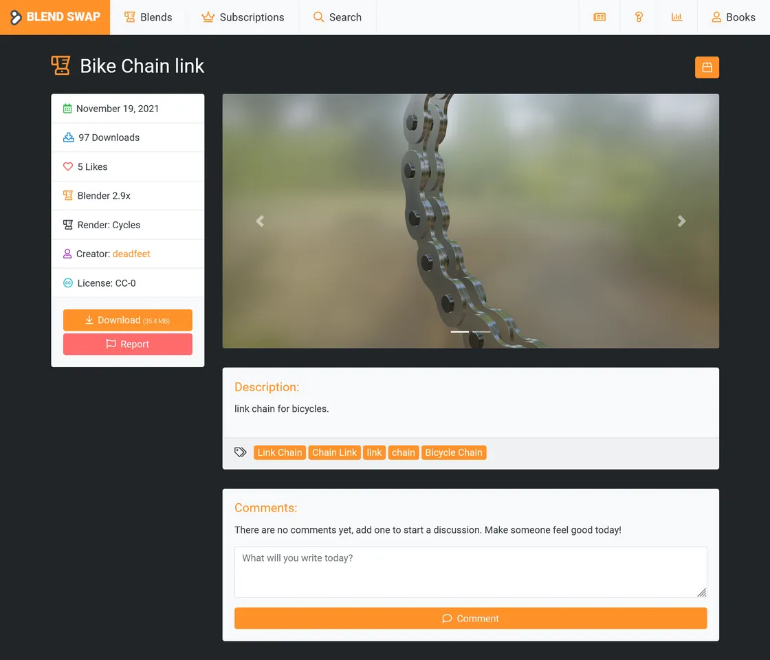 Bike Chain Link by Books | Download free STL model | Printables.com