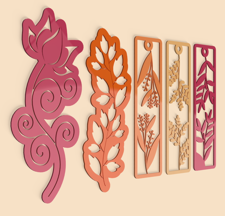 Floral Bookmark Collection by MIPI3D | Download free STL model ...