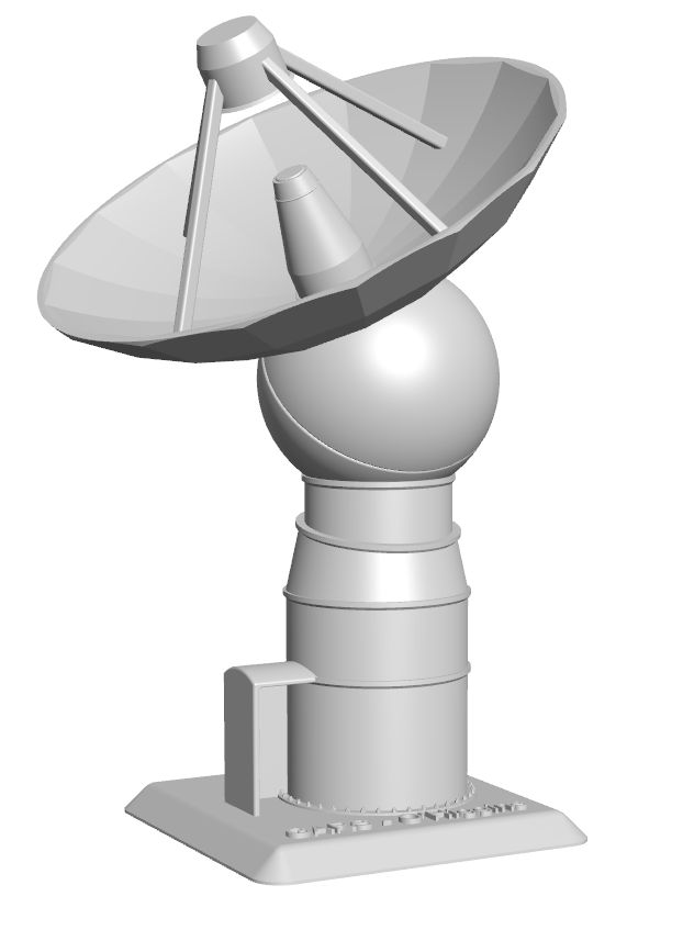 Antenna model with parabolic dish and movable axles by 3D-Muc ...