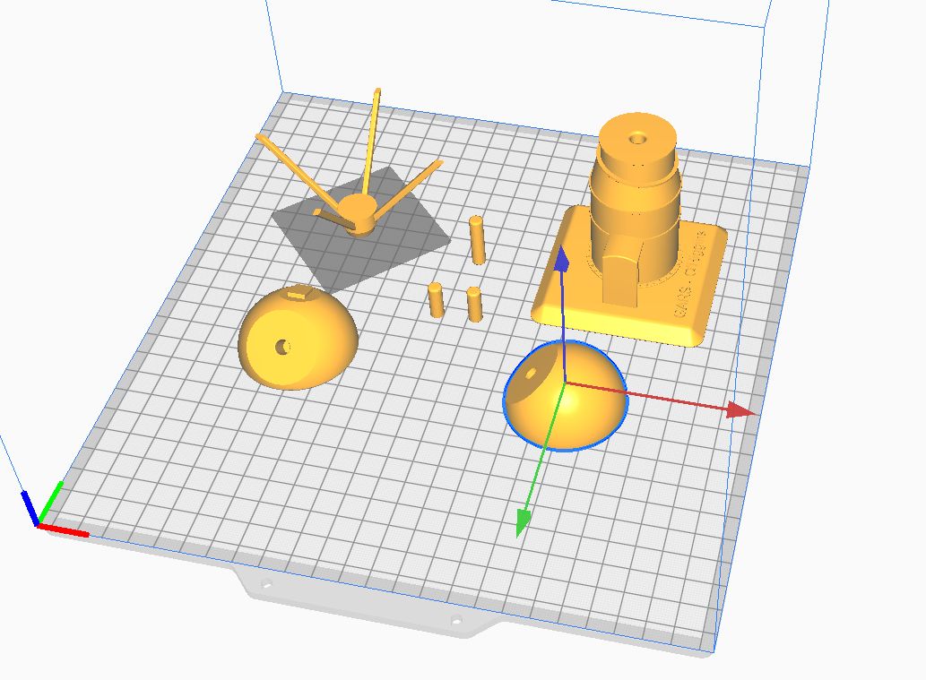 Antenna model with parabolic dish and movable axles by 3D-Muc ...