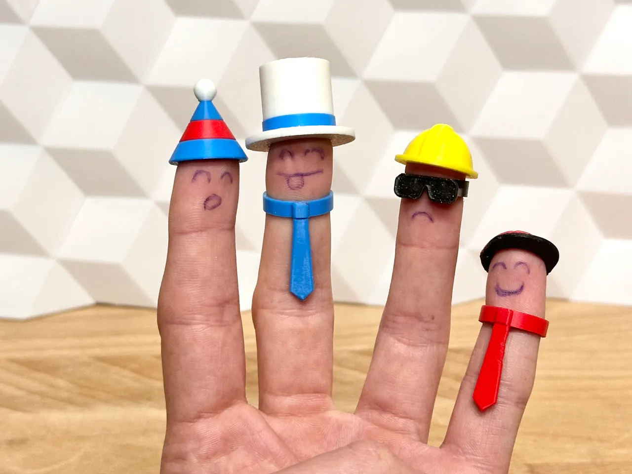 Finger Puppet Pack (tophat, tie, sunglasses and more!) by GlennovitS 3D ...