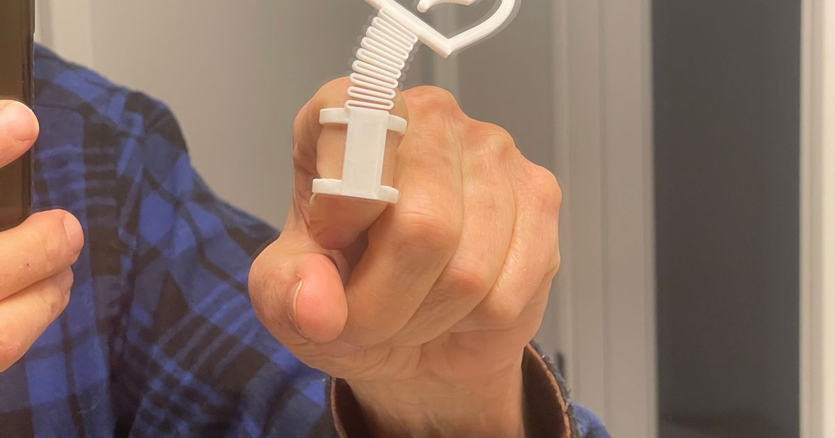 Finger on Finger with Spring by PhDGoSlowAncient | Download free STL ...