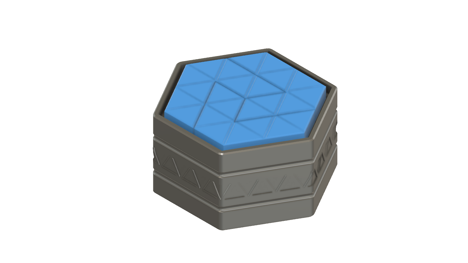 Hexagon Packing Puzzle with Container and Lid, No support by KatFret | Download free STL model ...