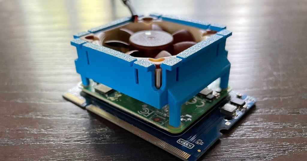 Raspberry Pi Cm4 40mm Fan Mount For Noctua Nf A4x10 By Pixiewrangling Download Free Stl Model 