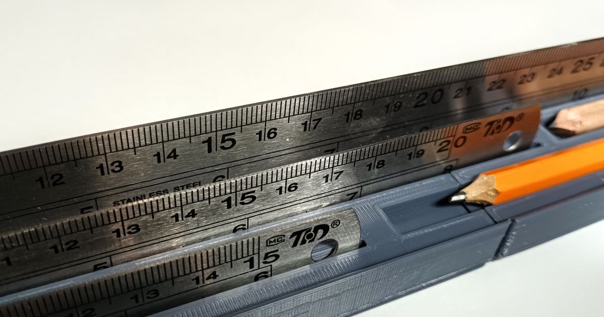 Gridfinity Steel Ruler & Pencil Holder - 1x9 Split Organizer by Alan ...