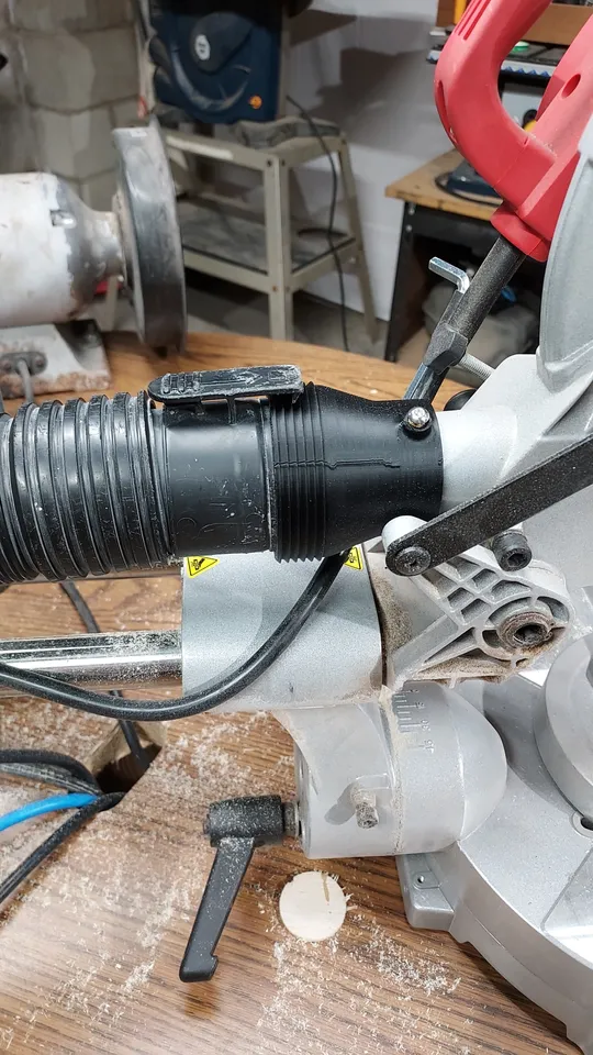 Miter Saw Vacuum Adaptor (Rigid) by William Fischer | Download free STL ...